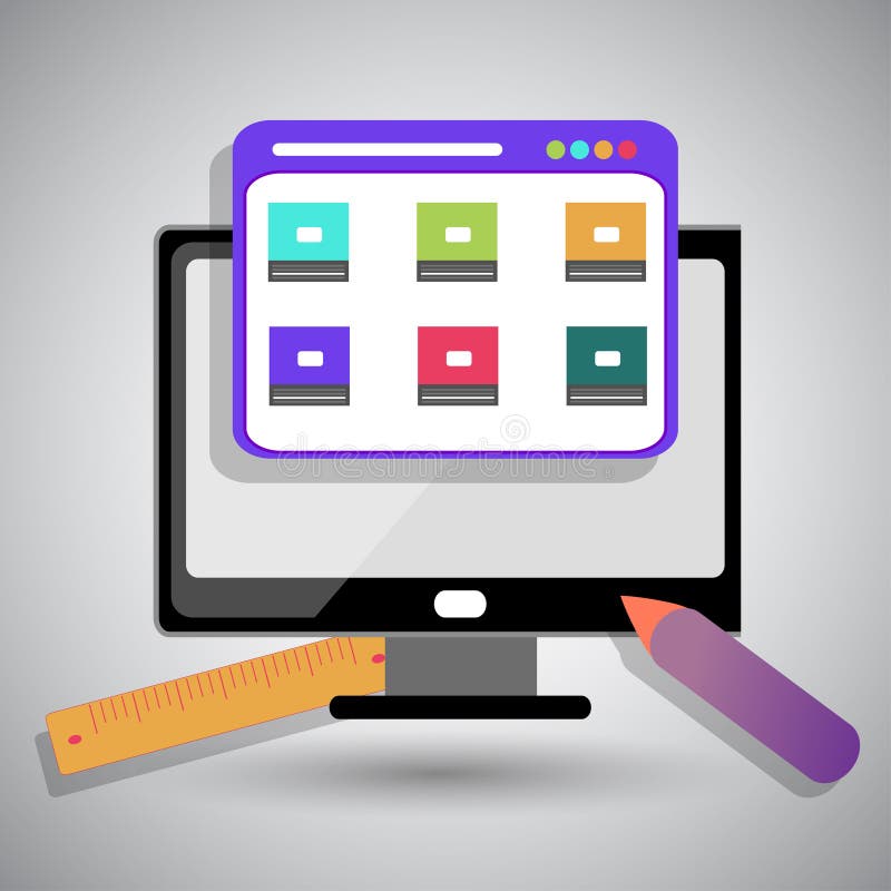 Web Design with Bright Pictures Stock Vector - Illustration of diagram ...