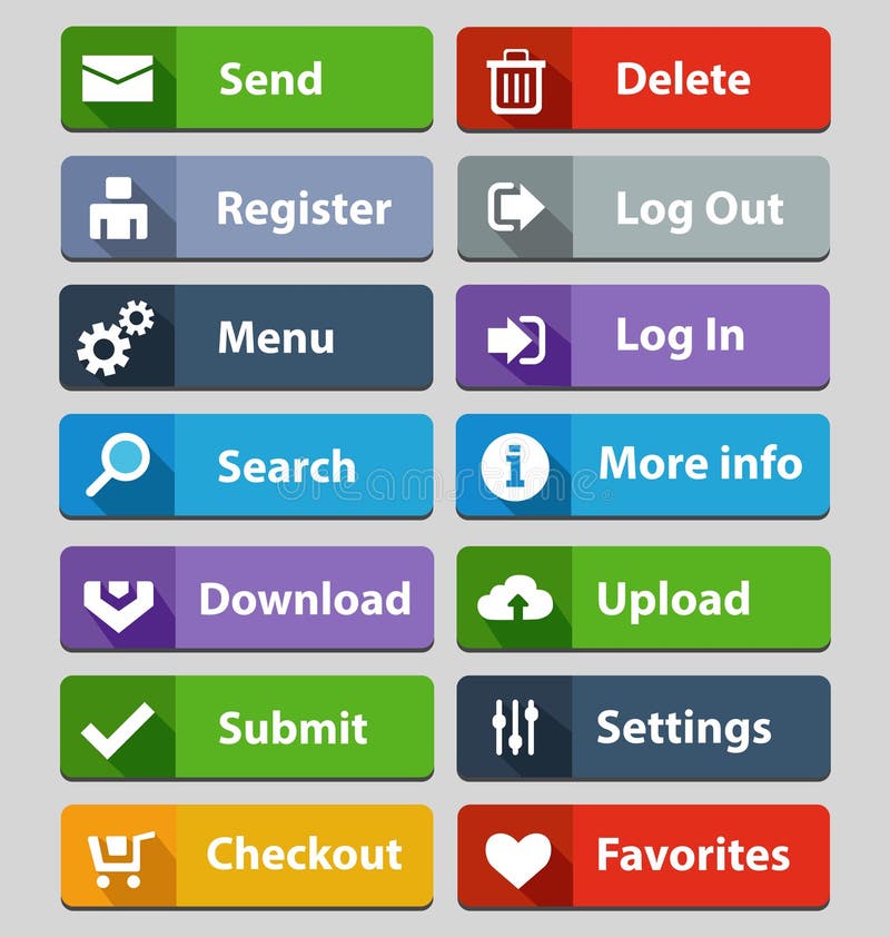 Cool New Buttons with Glossy Colors Stock Vector - Illustration of ...