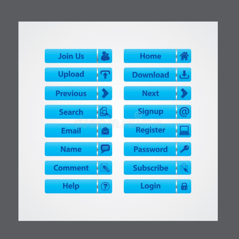 Web Design buttons Theme stock illustration. Illustration of buttons - 114958426