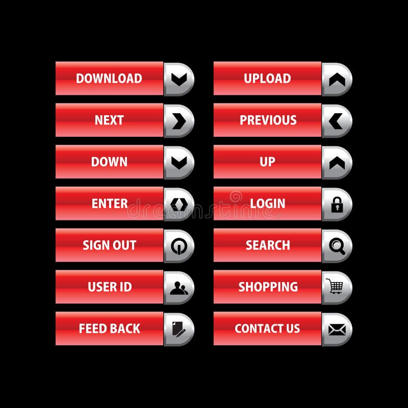 Web Design buttons Theme stock illustration. Illustration of arrow ...