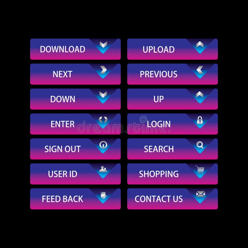 Web Design buttons Theme stock illustration. Illustration of cursor ...