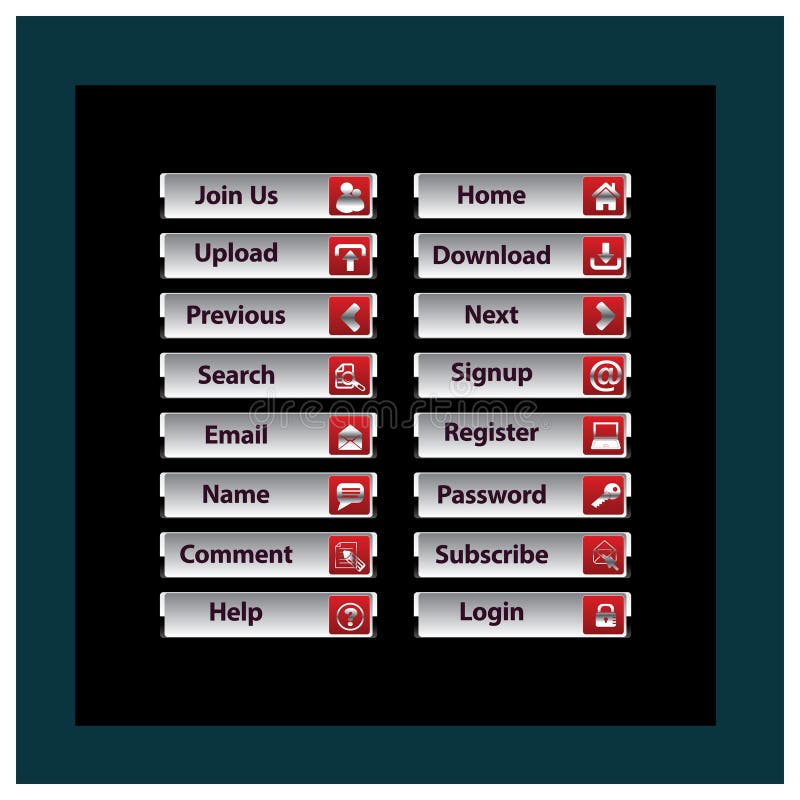 Web Design Buttons Theme Illustration Stock Illustration - Illustration ...