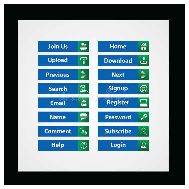 Web Design buttons Theme stock illustration. Illustration of colorful - 114952944