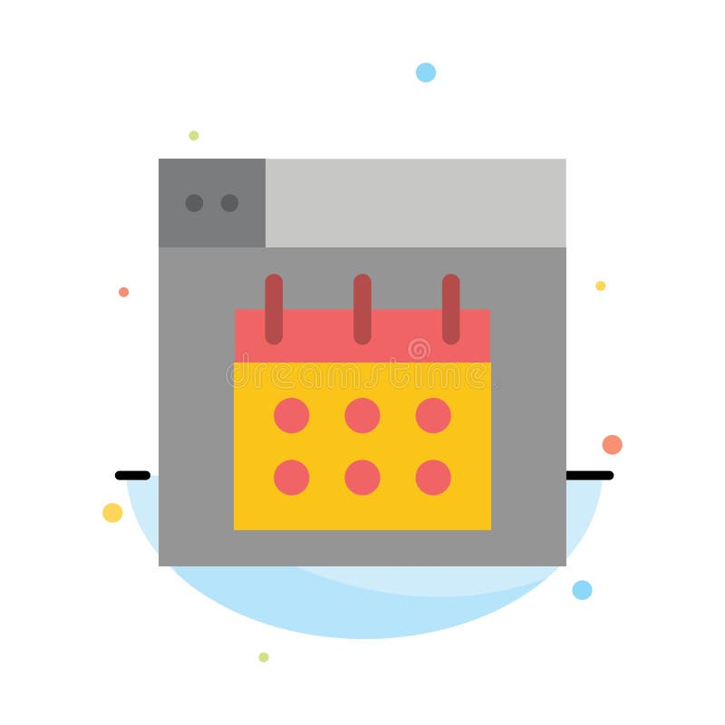 Web, Design, Calendar, Date Abstract Flat Color Icon Template Stock ...
