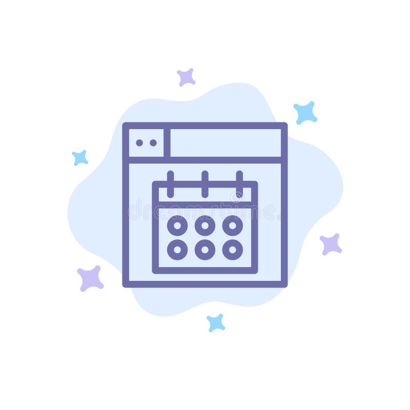 Web, Design, Calendar, Date Blue Icon on Abstract Cloud Background ...
