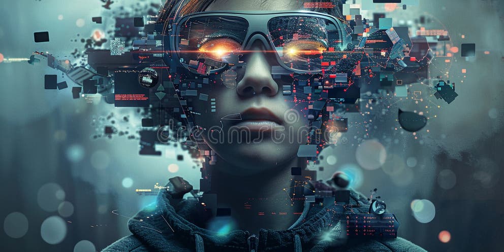 Web Design Collage Concept Featuring a Person Stock Illustration ...