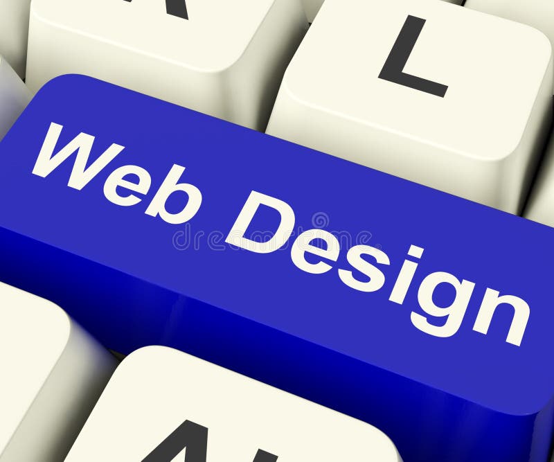 Web Design Computer Key Showing Internet or Online Graphic Designing ...