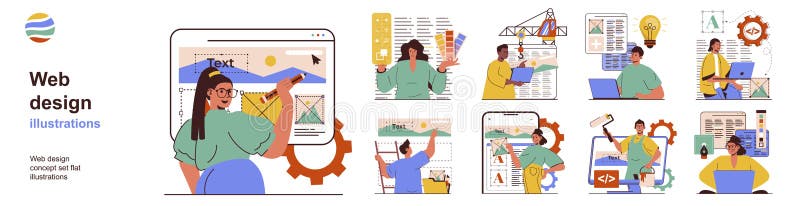 Web Design Concept with Character Situations Collection Stock Photo ...