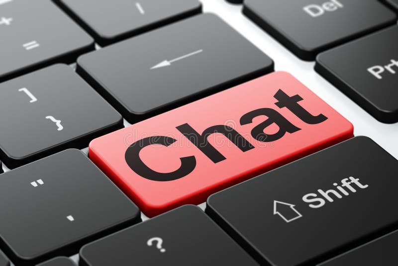 Web Design Concept: Chat on Computer Keyboard Background Stock Illustration - Illustration of ...