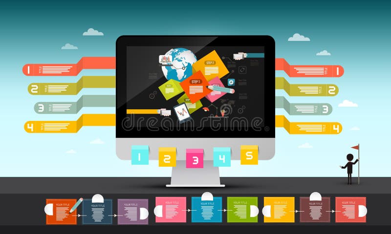 Laptop Computer Infographic with List of Detail Explanation Template ...