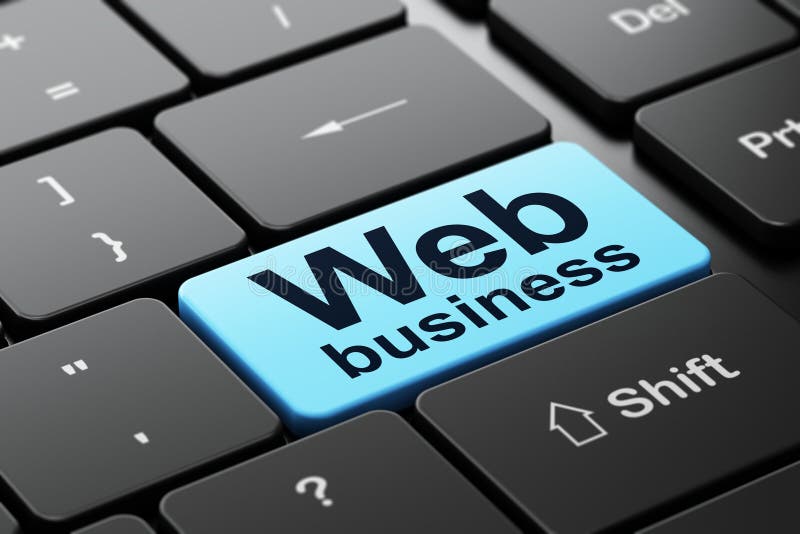Web Design Concept: Web Business on Computer Keyboard Background Stock ...