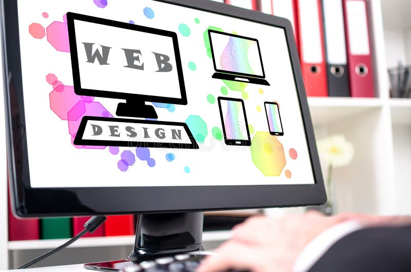 Web Design Concept on a Laptop Screen Stock Image - Image of creative ...