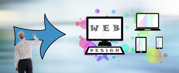 Web Design Concept Drawn by a Man Stock Image - Image of homepage ...