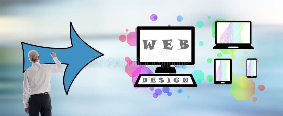 Web Design Concept Drawn by a Man Stock Image - Image of homepage ...
