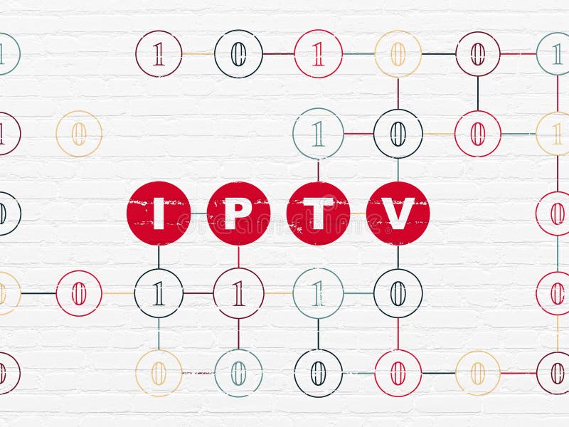 Web Design Concept: IPTV on Wall Background Stock Illustration ...