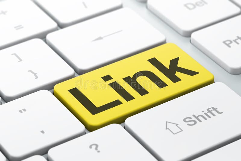 Web Design Concept Link On Computer Keyboard Background Stock