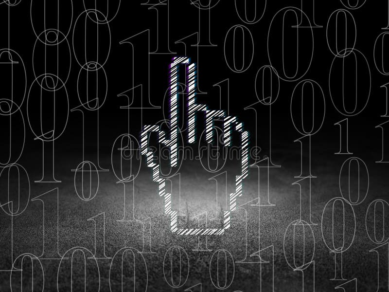 Web Design Concept: Mouse Cursor in Grunge Dark Stock Illustration ...
