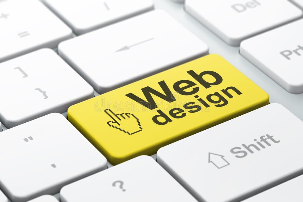 Web Design Concept: Mouse Cursor and Web Design on Computer Keyb Stock ...
