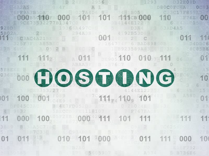 Web Design Concept: Hosting on Digital Data Paper Background Stock ...