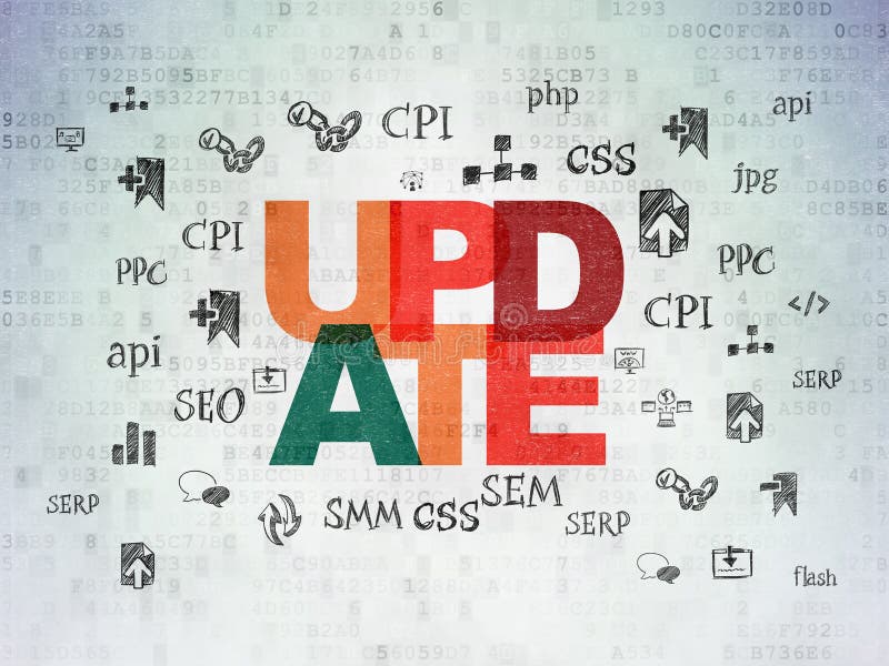 Web Design Concept: Update on Digital Data Paper Background Stock ...