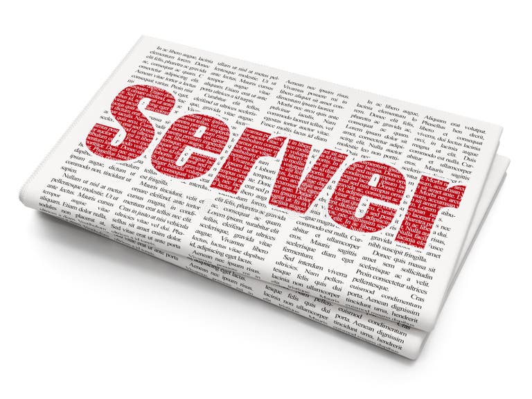 Web Design Concept: Server on Newspaper Background Stock Illustration ...