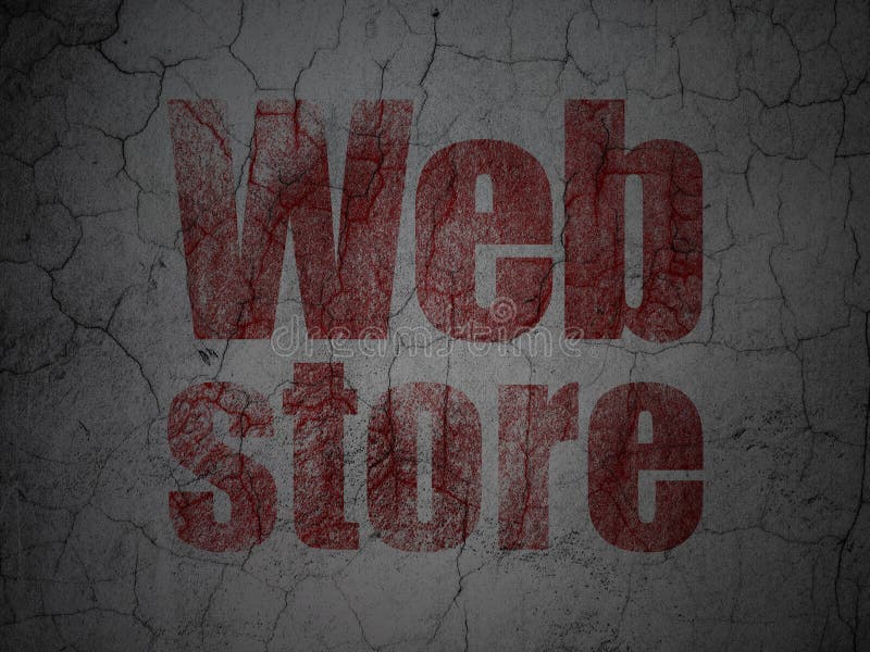Web Design Concept: Web Store on Grunge Wall Background Stock ...
