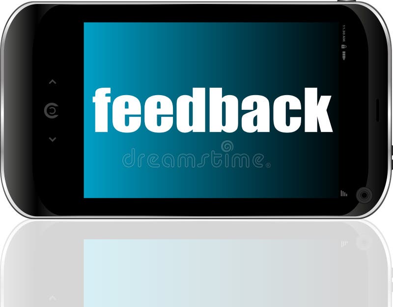 Web Design Concept. Smartphone with Text Feedback on Display Stock ...