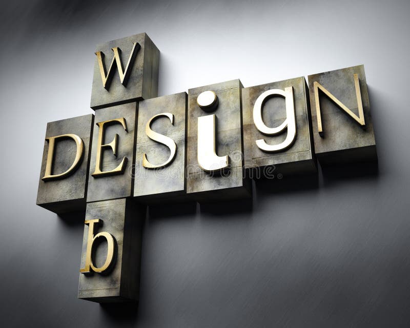 Web Design Concept, Vintage Letterpress Text Stock Illustration ...