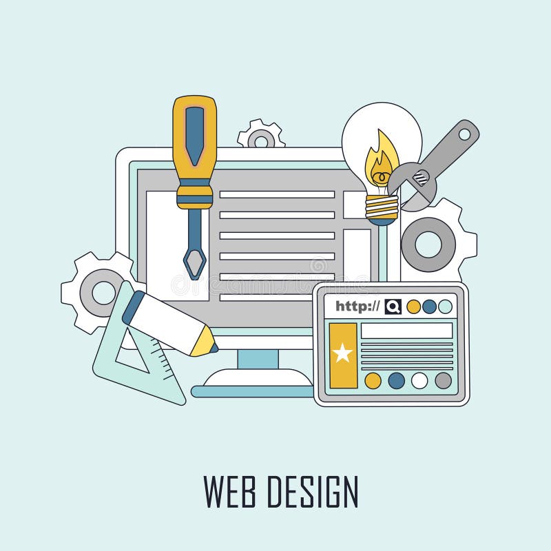 Web design concept stock vector. Illustration of management - 55442754