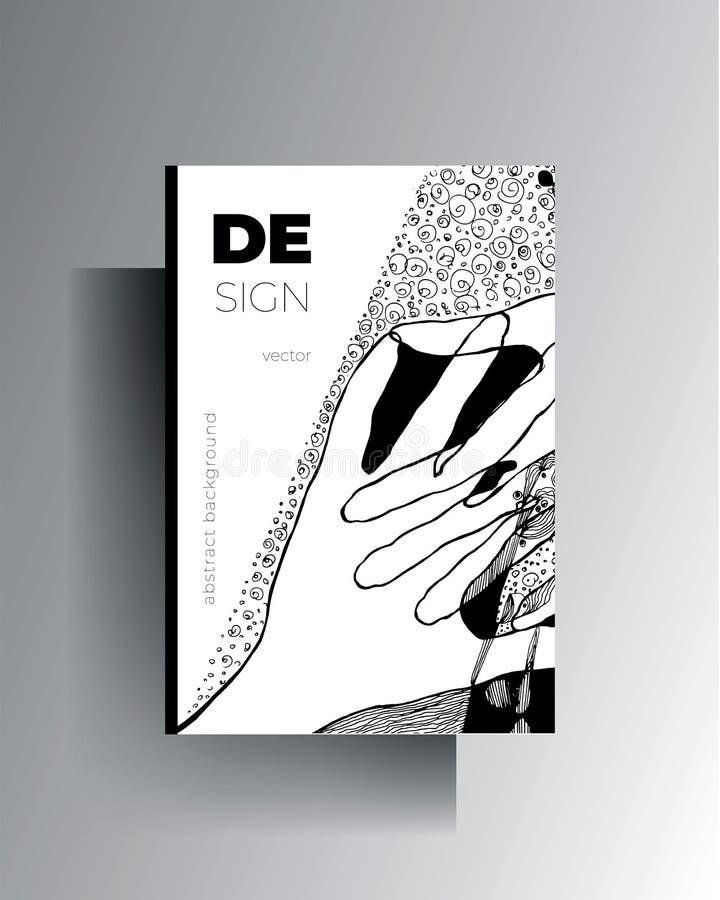 Design Cover Template A4 Format. Hand-drawn Stock Illustration ...