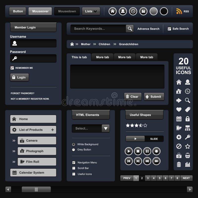 Web Design Dark Frame stock vector. Illustration of creative - 16681100