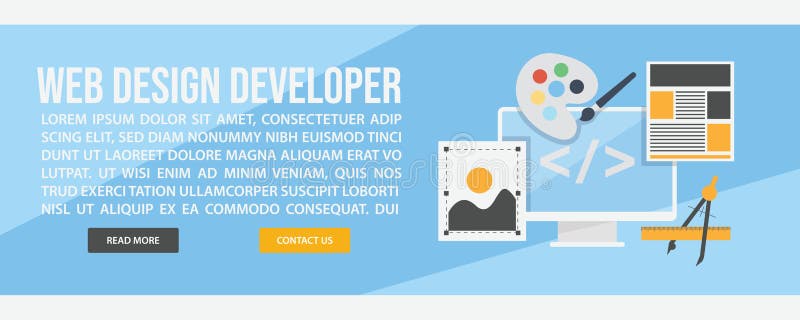Web Design and Development Web Banner Template Stock Vector ...