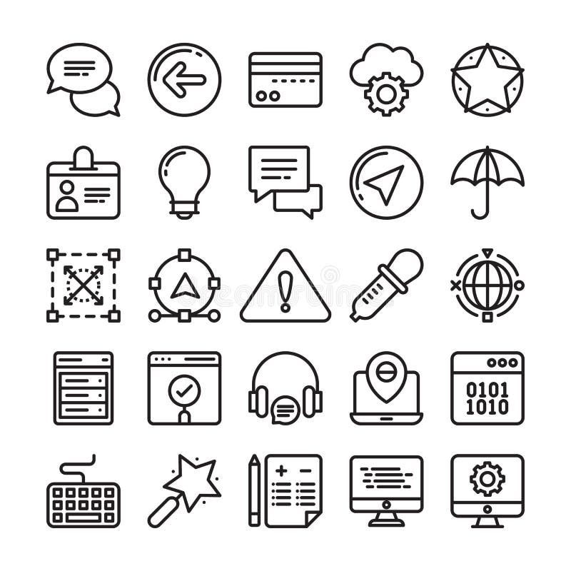 Web Design and Development Colored Vector Icons 4 Stock Illustration ...