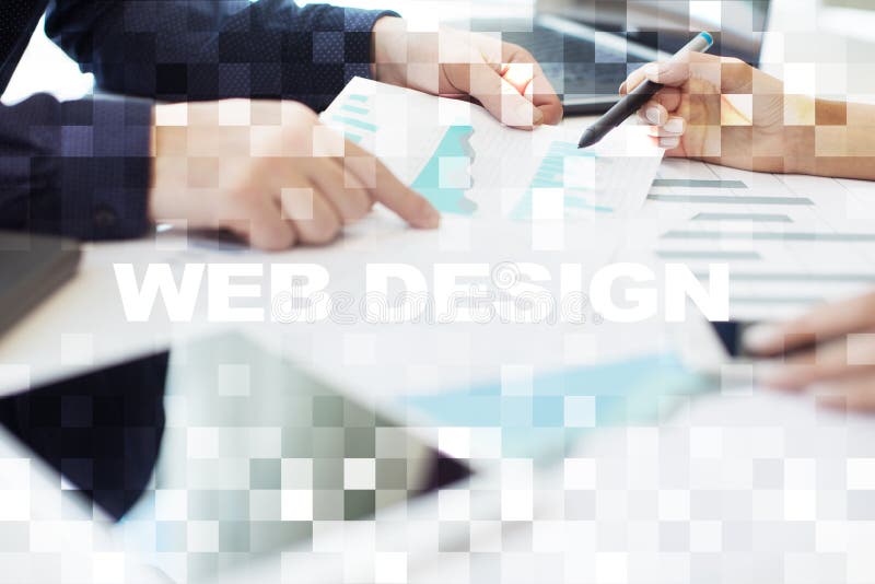 Web Design and Development Concept on the Virtual Screen Stock Image ...