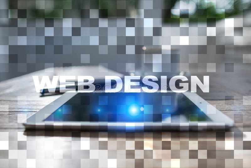 Web Design and Development Concept on the Virtual Screen. Stock ...