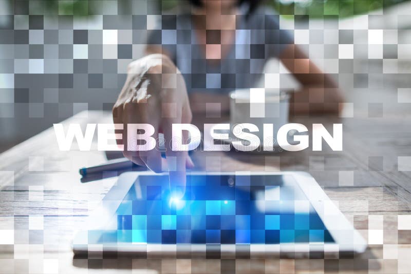 Web Design and Development Concept on the Virtual Screen. Stock Image ...