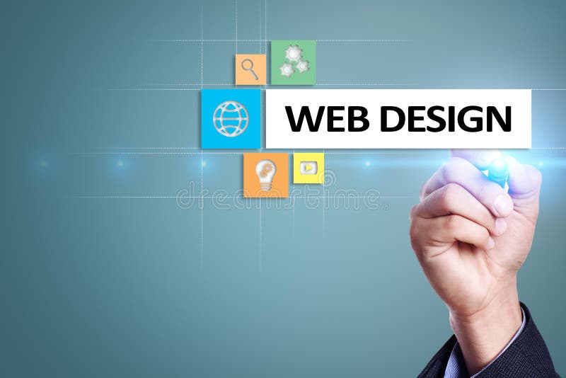 Web Design and Development Concept on the Virtual Screen. Stock Photo ...