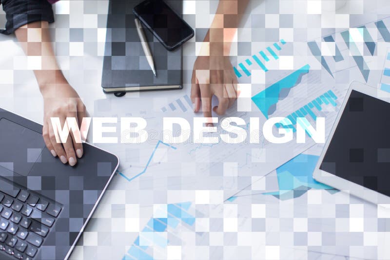 Web Design and Development Concept on the Virtual Screen. Stock Photo ...