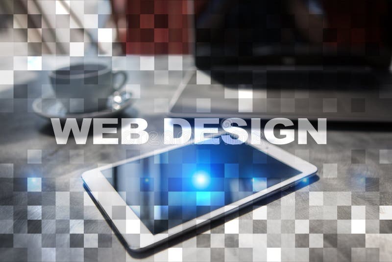 Web Design and Development Concept on the Virtual Screen. Stock Image ...