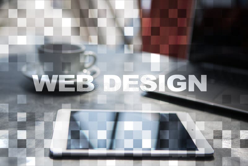 Web Design and Development Concept on the Virtual Screen. Stock ...