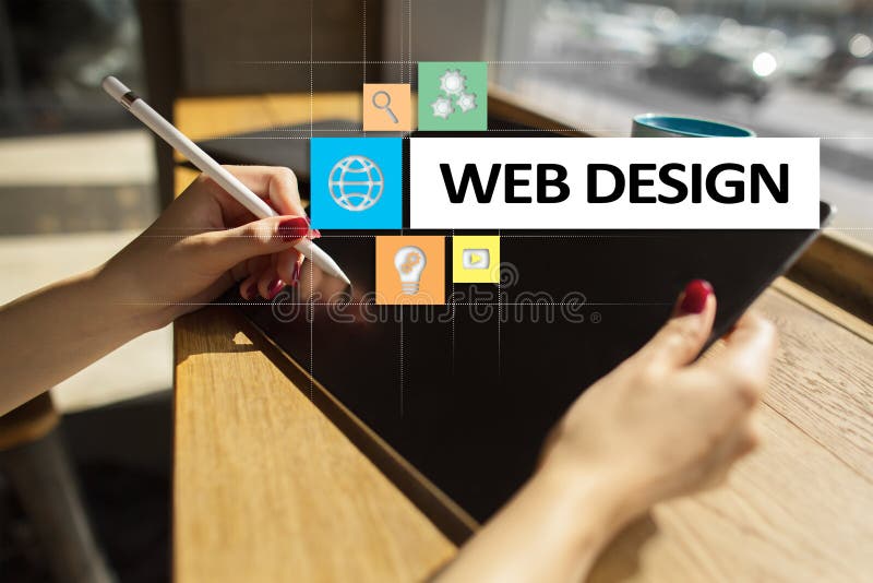 Web Design and Development Concept on the Virtual Screen. Stock Photo ...
