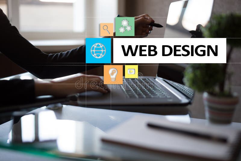 Web Design and Development Concept on the Virtual Screen. Stock Photo ...