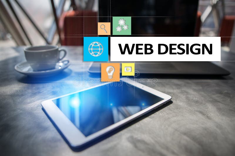 Web Design and Development Concept on the Virtual Screen. Stock Photo ...