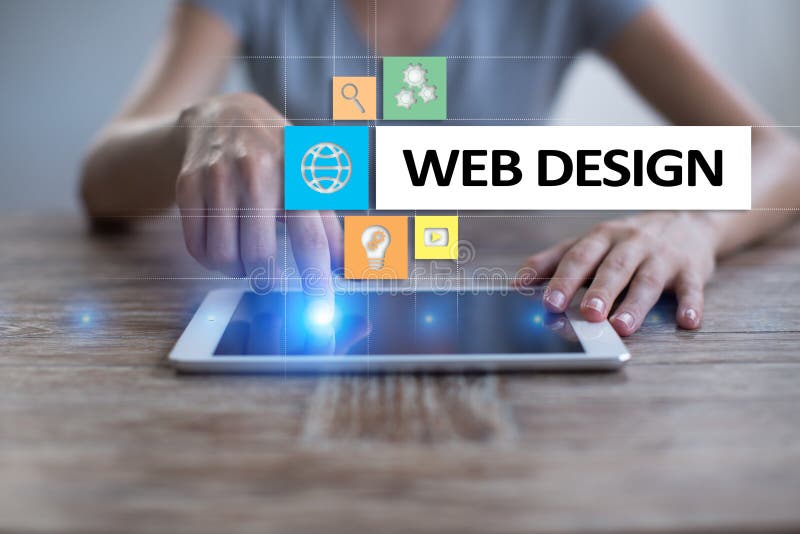 Web Design and Development Concept on the Virtual Screen. Stock Photo ...