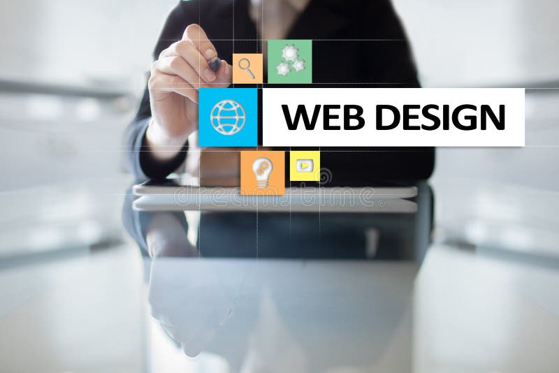 Web Design and Development Concept on the Virtual Screen. Stock Photo ...