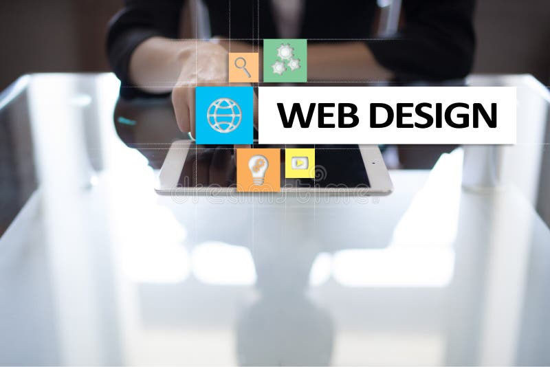 Web Design and Development Concept on the Virtual Screen. Stock Photo ...
