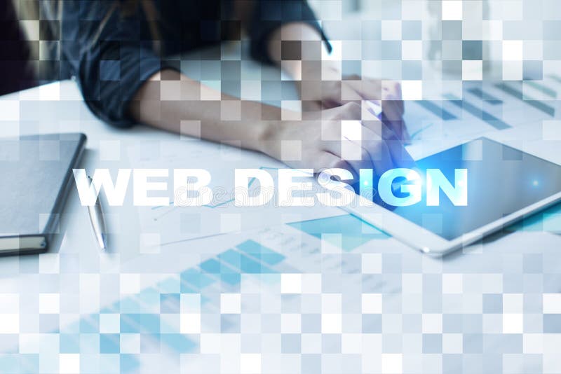 Web Design and Development Concept on Virtual Screen. Stock Photo ...