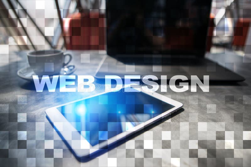 Web Design and Development Concept on the Virtual Screen. Stock Photo ...