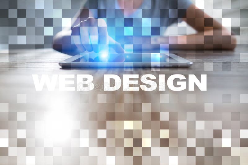 Web Design and Development Concept on the Virtual Screen. Stock Image ...