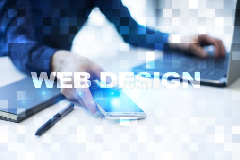 Web Design and Development Concept on the Virtual Screen. Stock Image ...